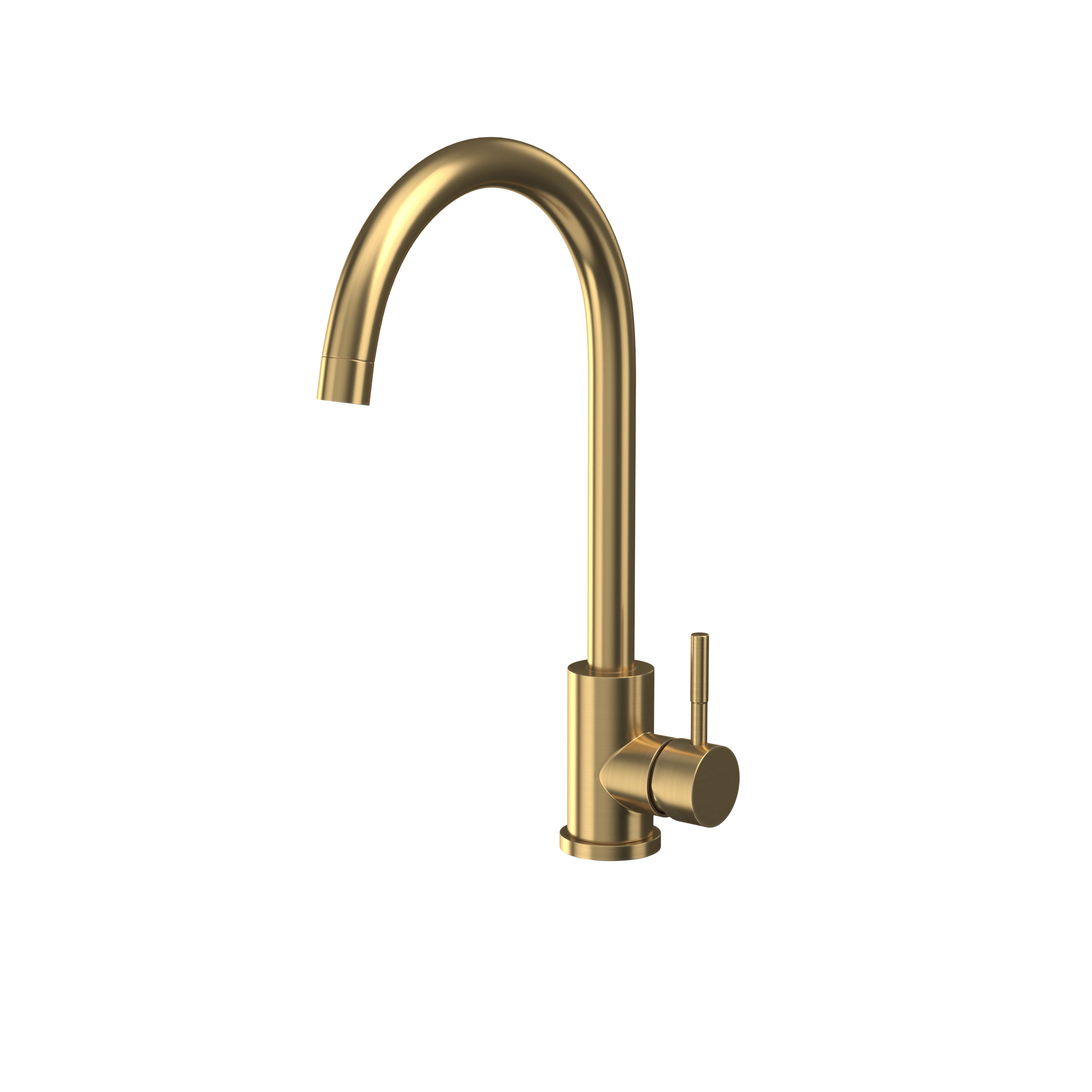 Manhattan Brushed Brass Kitchen Mixer Tap | Scudo Bathrooms