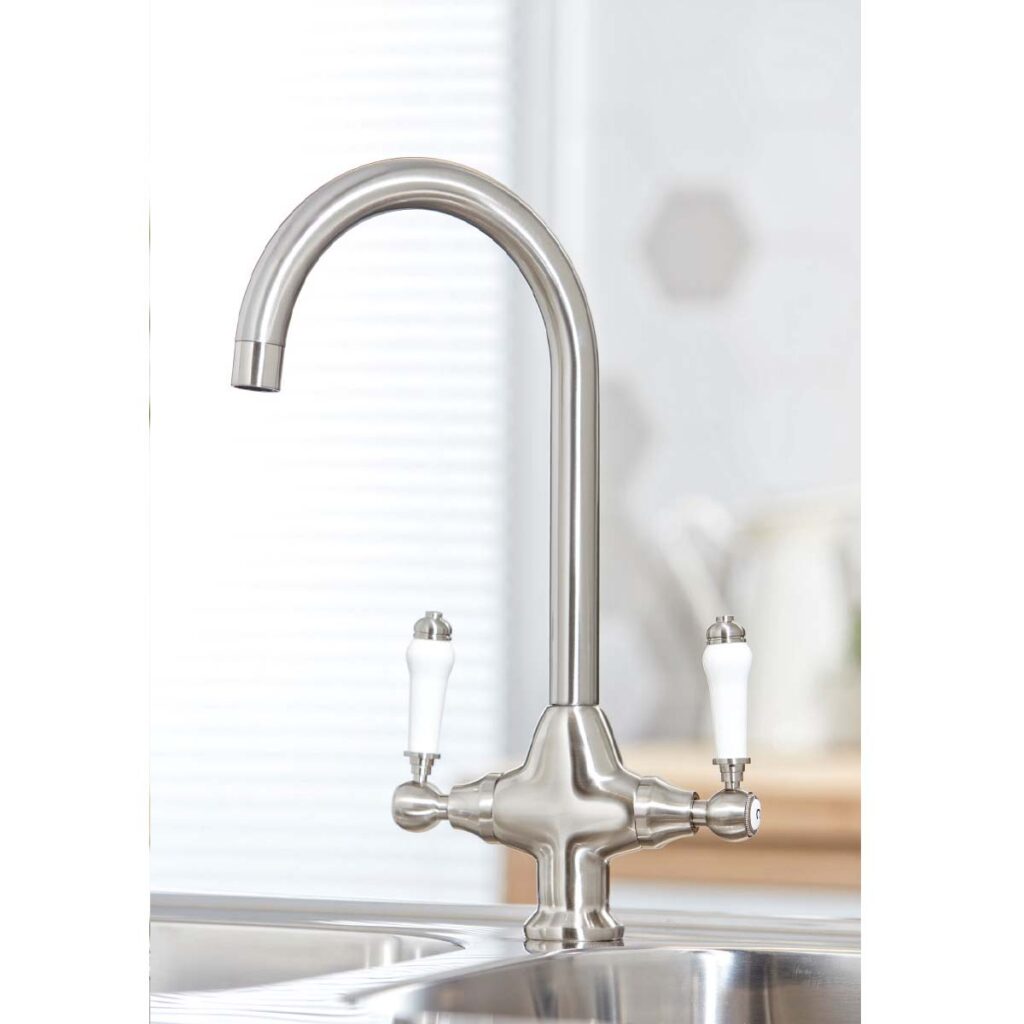 Harrogate Kitchen Tap - Brushed Nickel | Scudo Bathrooms