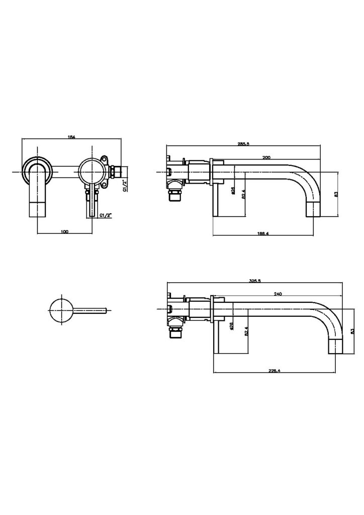 Core Wall Mounted Basin Tap Chrome | Scudo Bathrooms