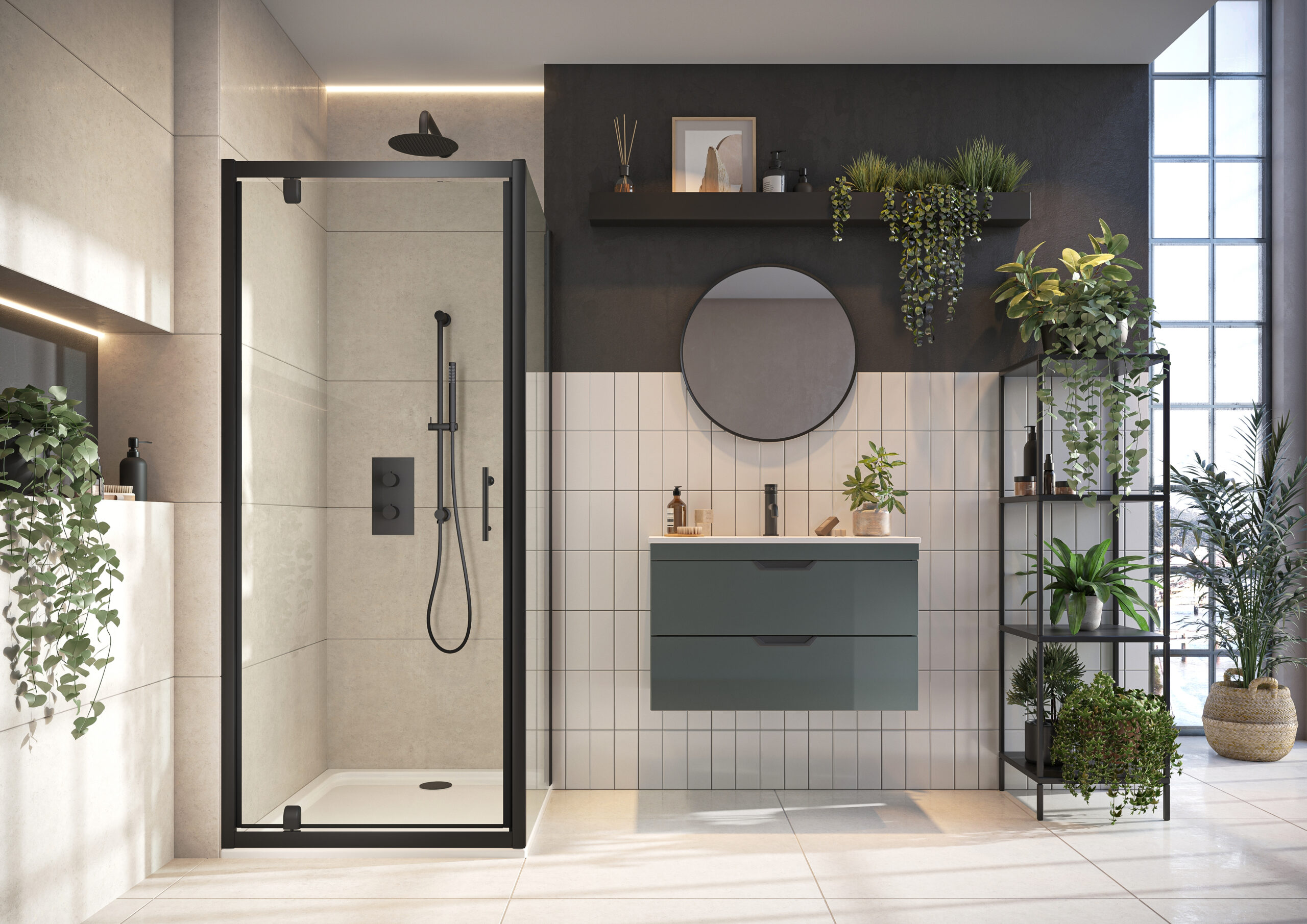 S6 Black Side Panel 800 | Scudo Bathrooms