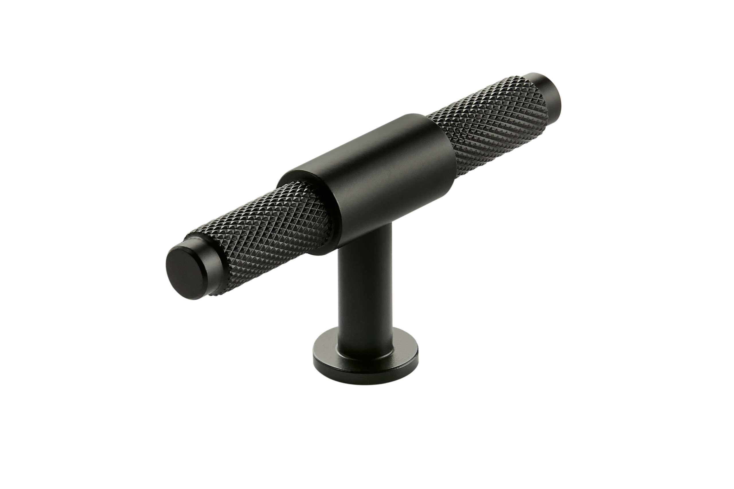 Knurled T Bar 95mm Handle Black | Scudo Bathrooms