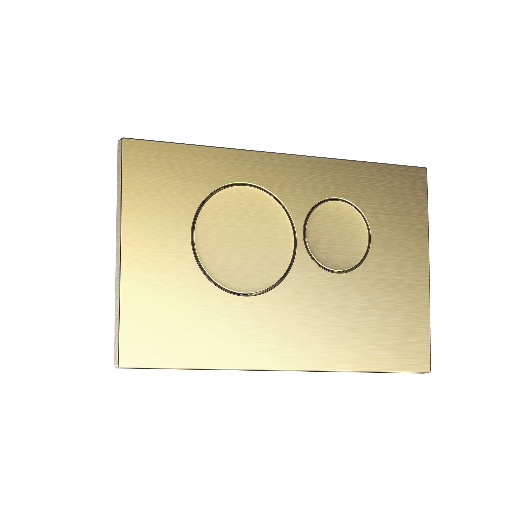 Round Brushed Brass Dual Flush Button | Scudo Bathrooms