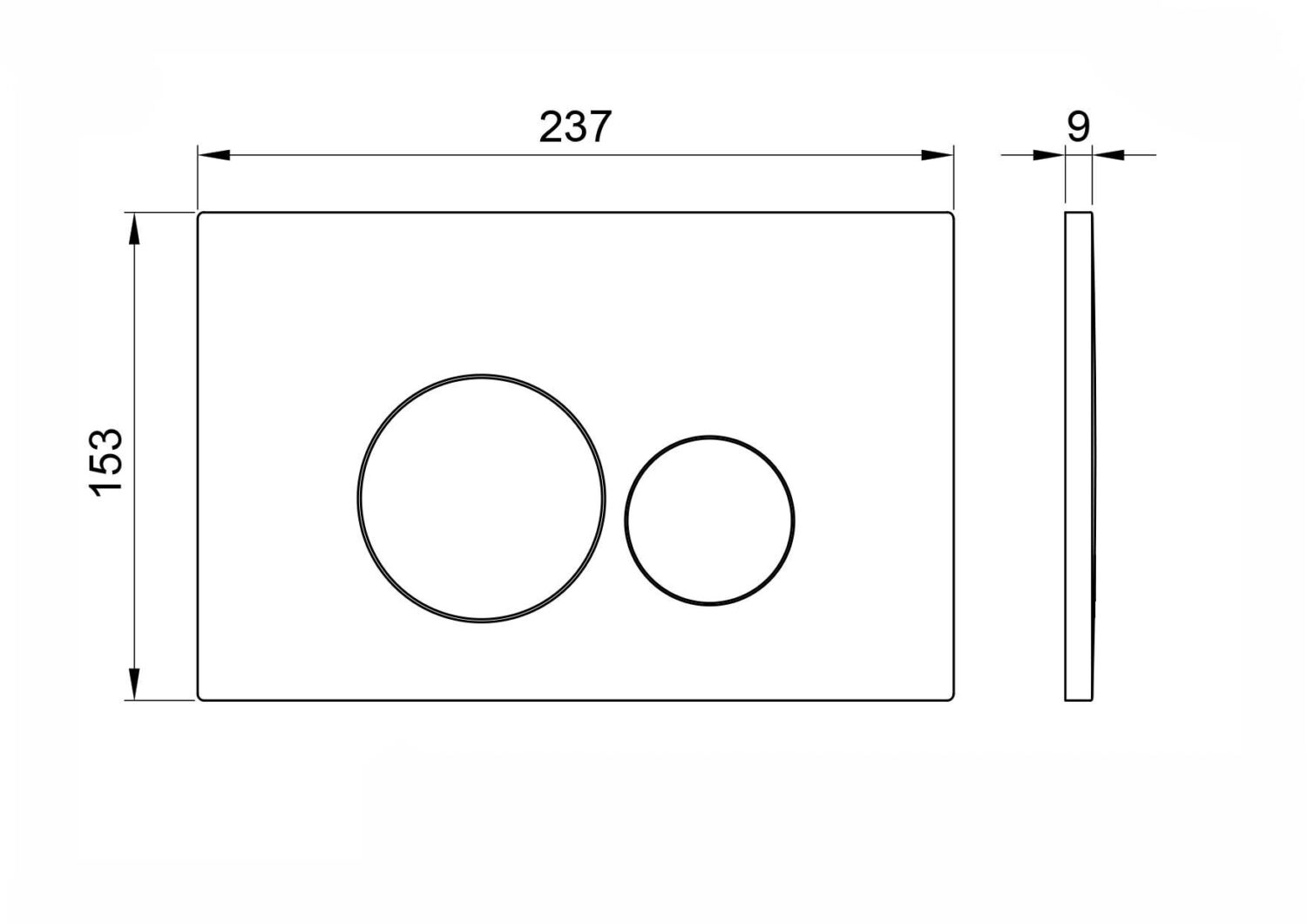 Round Gunmetal Dual Flush Button | Scudo Bathrooms