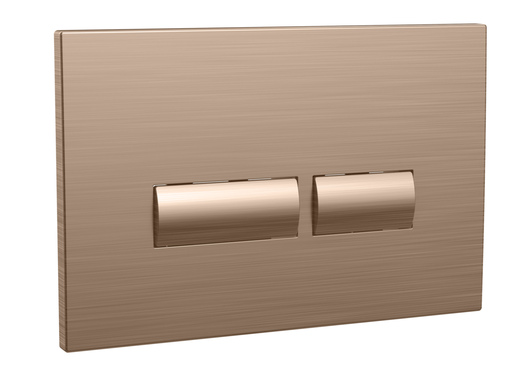 Square Brushed Bronze Dual Flush Button | Scudo Bathrooms