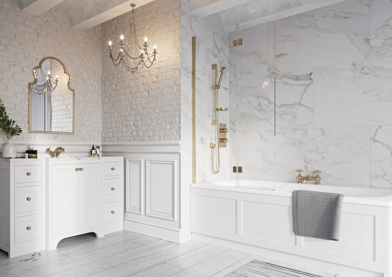 Thalia Inward Opening Bath Screen | Scudo Bathrooms