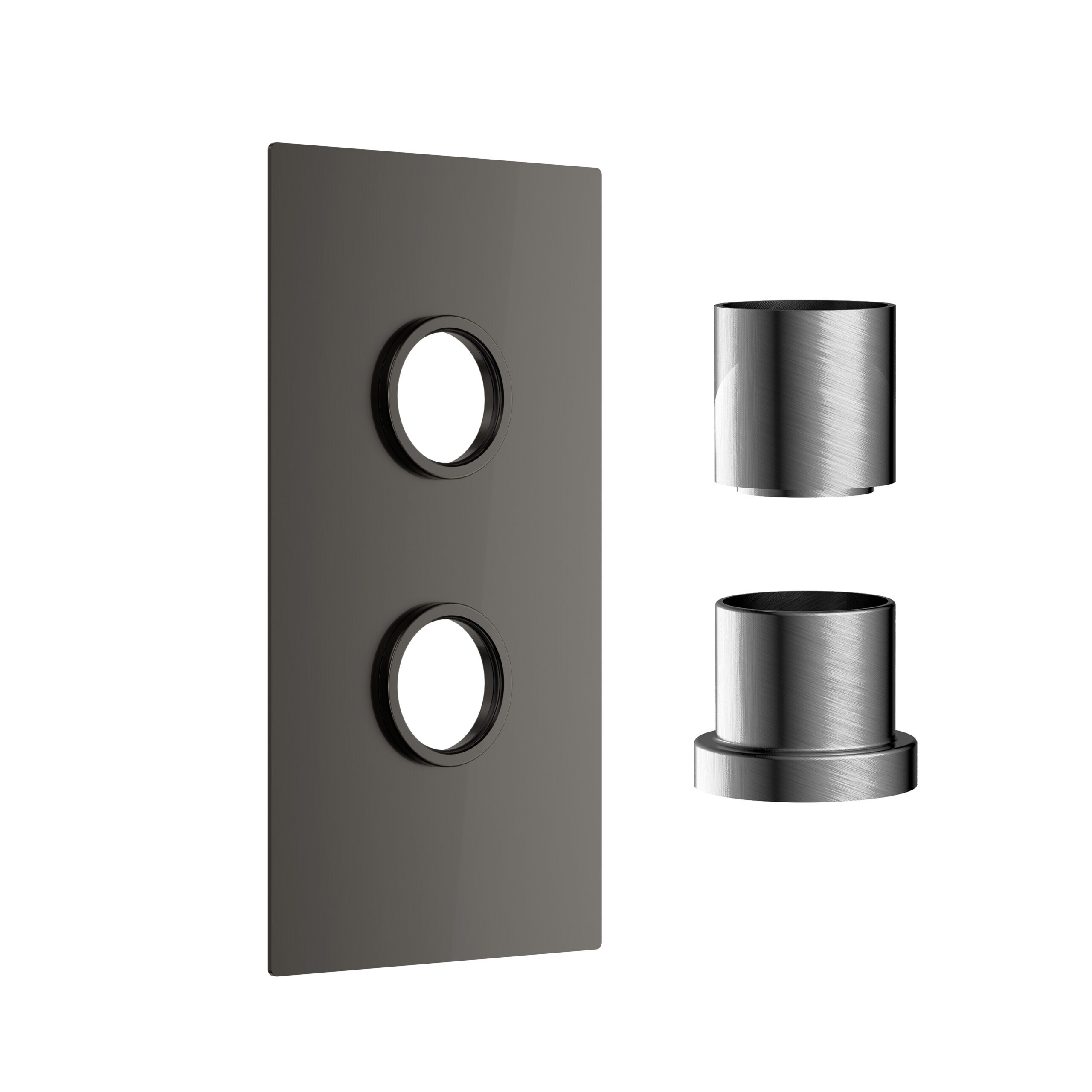 Concealed Plate with Sleeves (1 Outlet) Gunmetal | Scudo Bathrooms