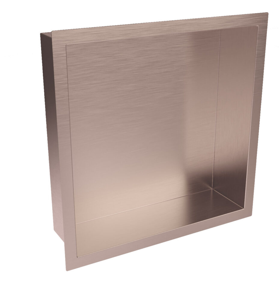 Inset Shower Niche 300x300mm Brushed Bronze | Scudo Bathrooms