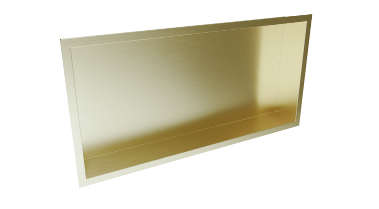 Inset Shower Niche 600x300mm Brushed Brass | Scudo Bathrooms