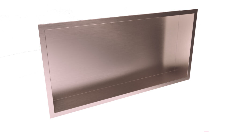 Inset Shower Niche 600x300mm Brushed Bronze | Scudo Bathrooms