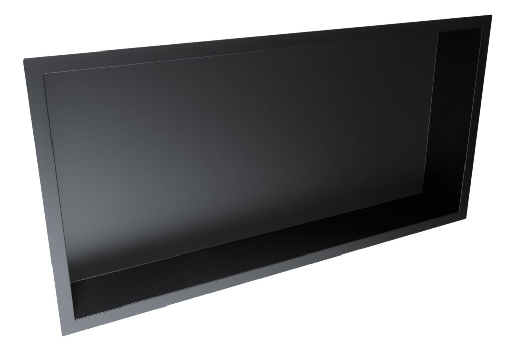 Inset Shower Niche 600x300mm Matte Black | Scudo Bathrooms