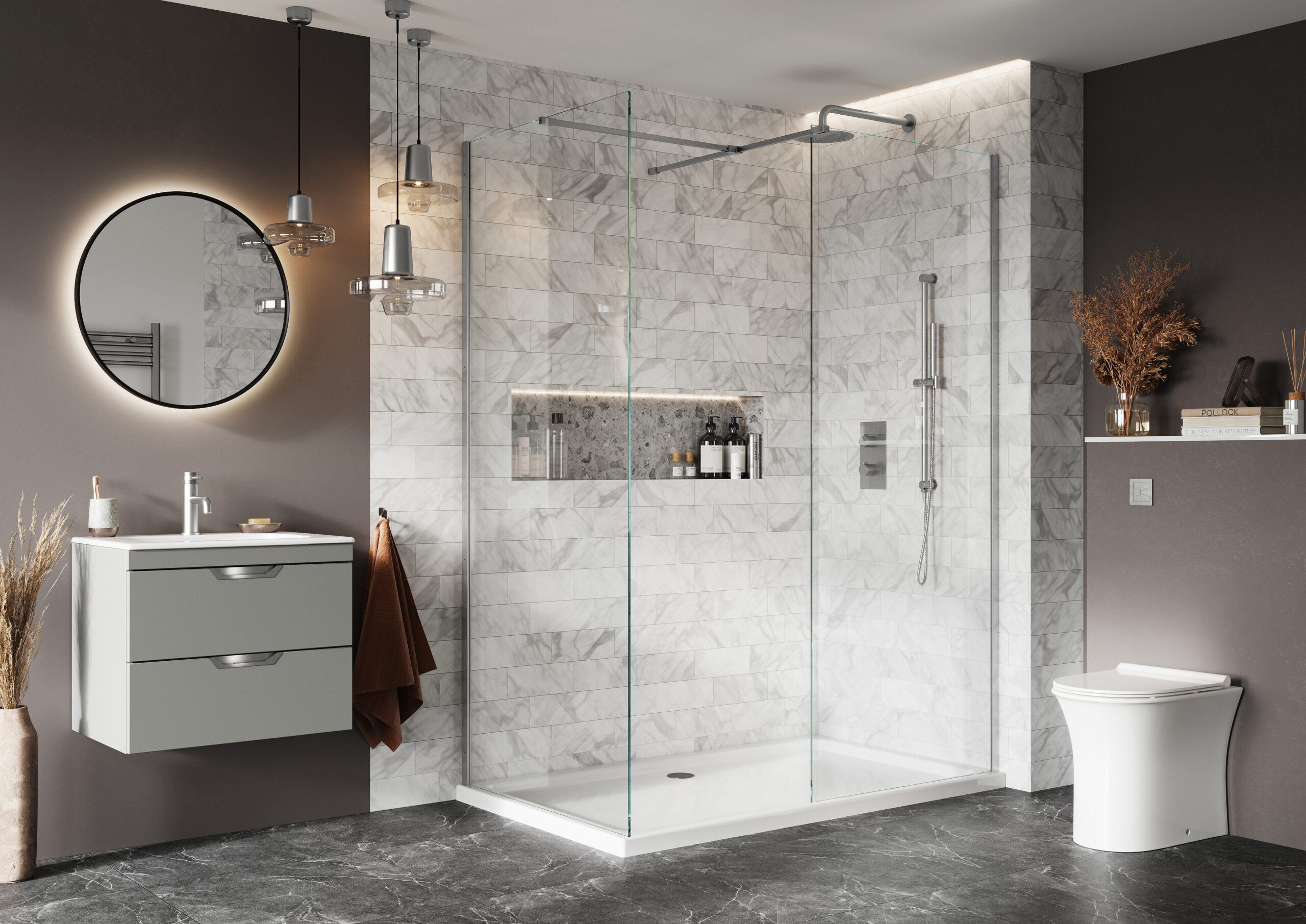 Brushed Nickel Flipper Panel | Scudo Bathrooms